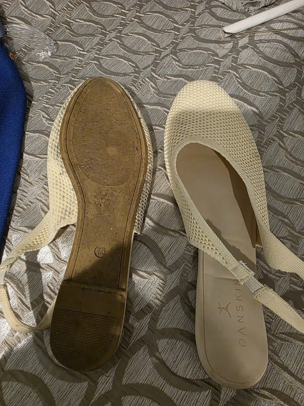 Danskin | Shoes | Danskin Cream Knit Slingback Flats | Poshmark